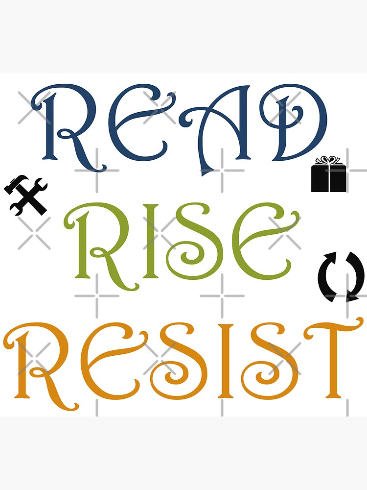 "Read Rise Resist | Reader" Sticker by Byntar | Redbubble