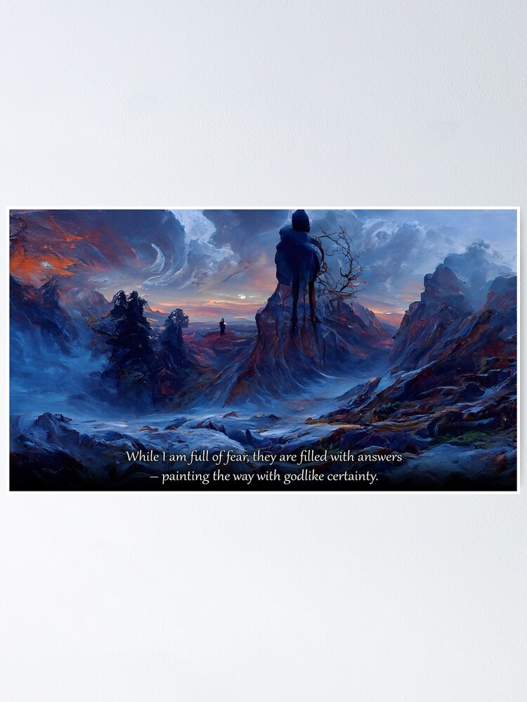 ""Godlike" (2/9) Poetry on an AI generated landscape painting" Poster ...
