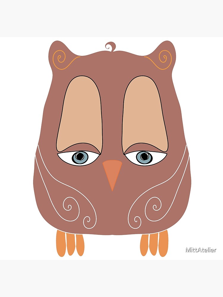 "Tired owl digital doodle illustration " Poster for Sale by MittAtelier ...