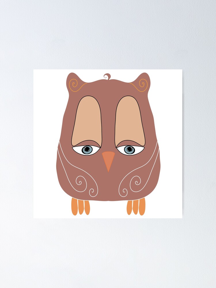 "Tired owl digital doodle illustration " Poster for Sale by MittAtelier ...