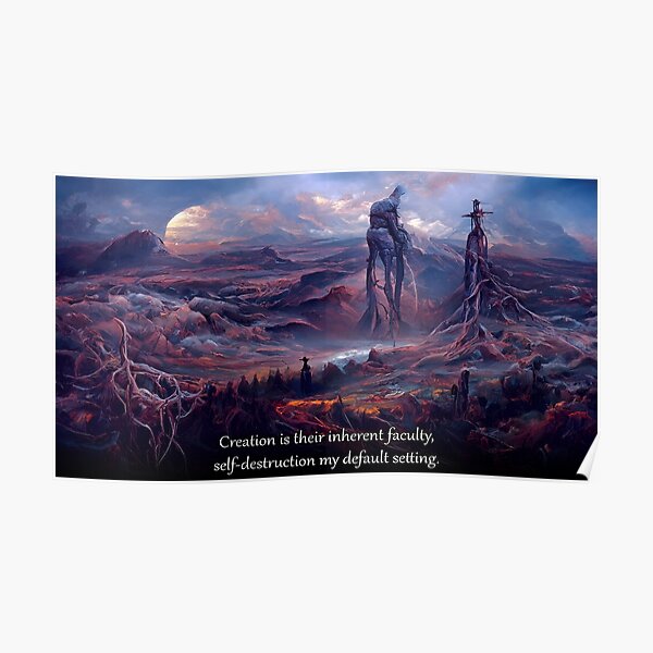""Godlike" (3/9) Poetry on an AI generated landscape painting" Poster ...