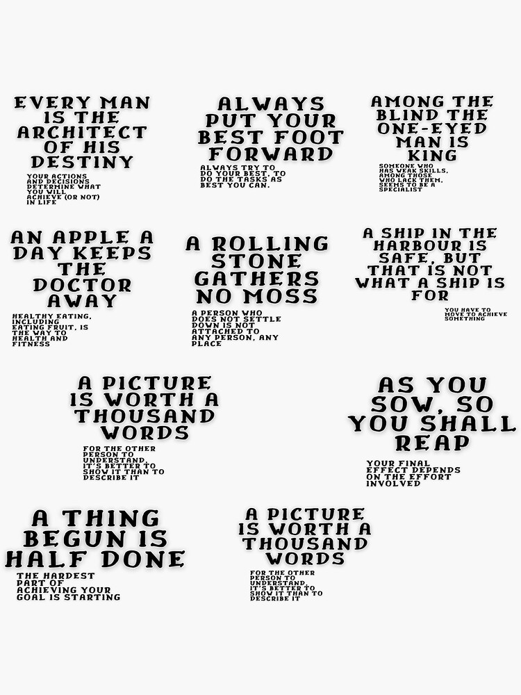 "10 English idioms, phrases, quotes in one pattern to cut and put ...