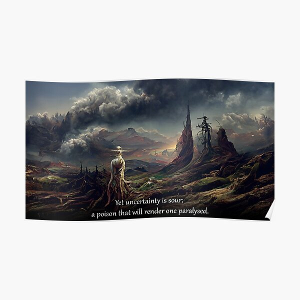 ""Godlike" (7/9) Poetry on an AI generated landscape painting" Poster ...