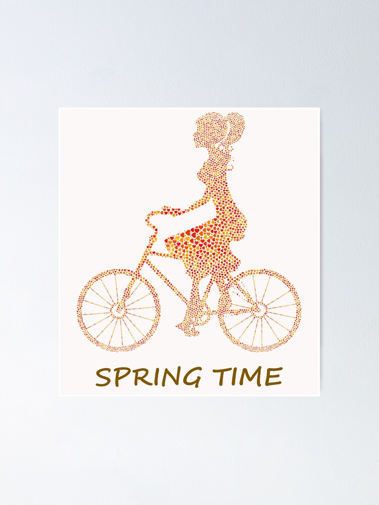 "Spring summer good vibes girl on bike" Poster by idoDesigns4u | Redbubble