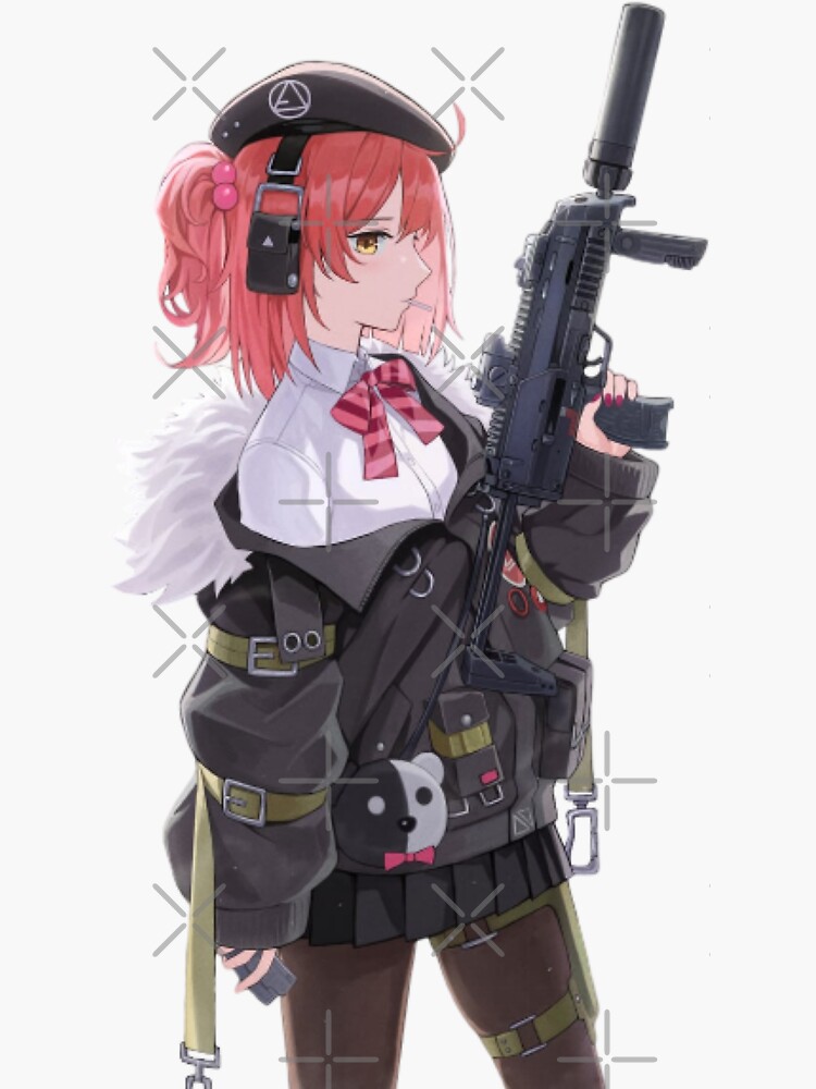 "Anime Girl with Gun" Sticker by kittysjuice | Redbubble