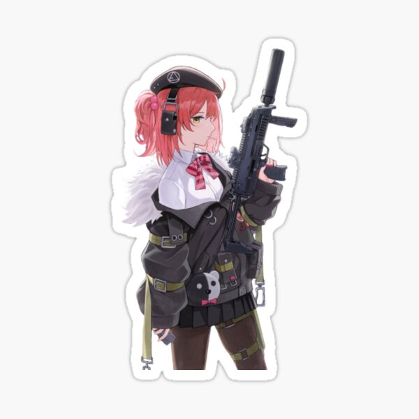 "Anime Girl with Gun" Sticker by kittysjuice | Redbubble
