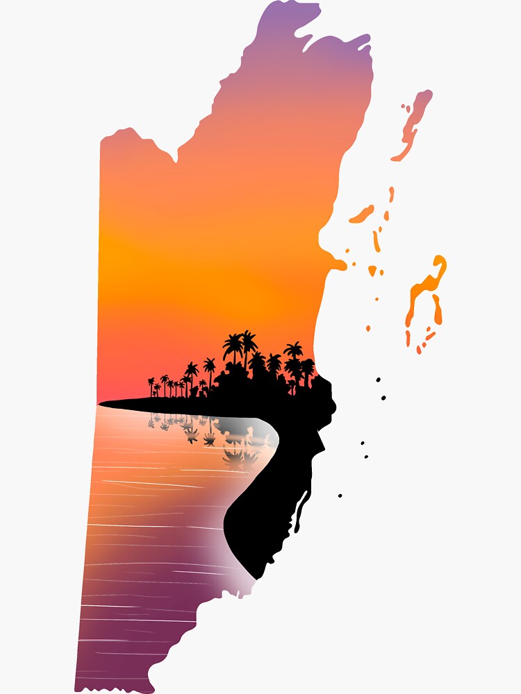 "Belize map and landscape" Sticker by landscapeworlds | Redbubble