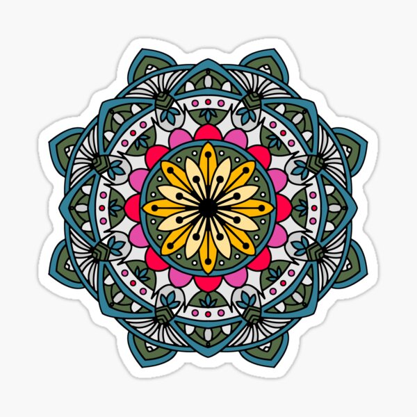 "Flower and nature design mandala" Sticker by Triple-House | Redbubble