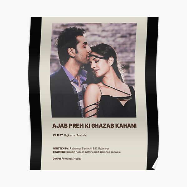 Póster «Ajab Prem Ki Ghazab Kahani - Afiche de película minimalista» de ...