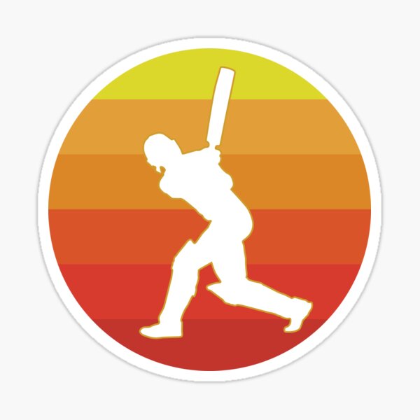 "RETRO CRICKETER" Sticker by kalit-designs | Redbubble
