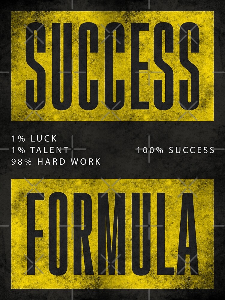 "Success Formula Hard Work Talent Luck" Poster for Sale by ...