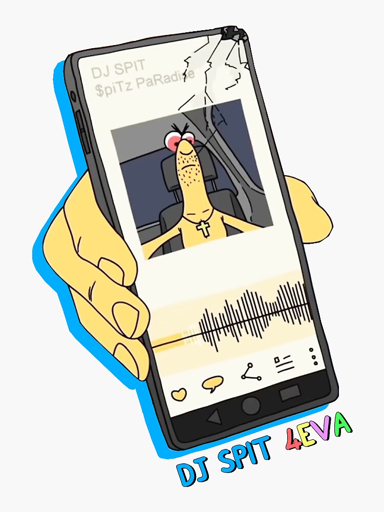 "DJ SPIT from Smiling Friends - DJ SPIT 4EVA" Sticker by DankFoot ...