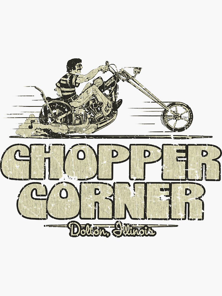 "Chopper Corner 1968" Sticker by bardenphbakos | Redbubble
