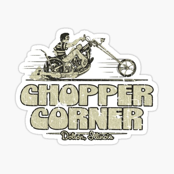 "Chopper Corner 1968" Sticker by bardenphbakos | Redbubble