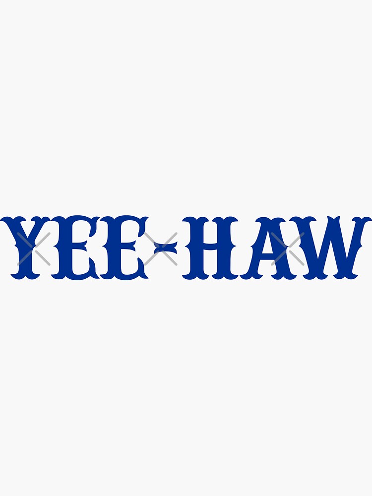 "Navy blue Yee Haw with Western Font" Sticker by svectormonster | Redbubble