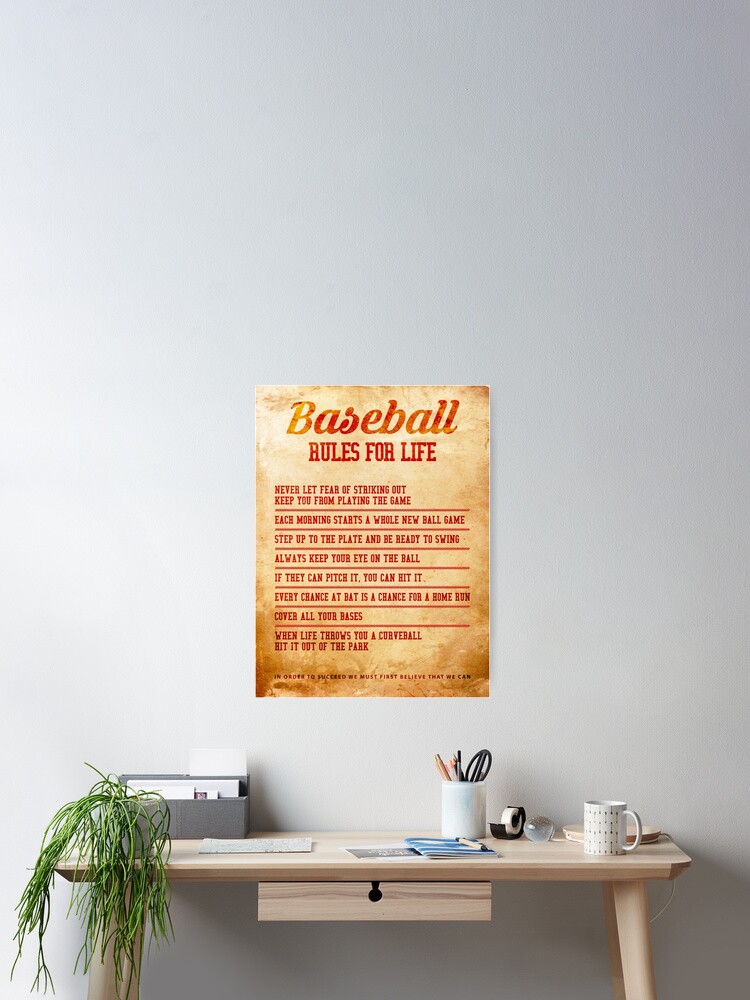 "Baseball Rules For Life Baseball Lover Baseball Player Gift Kids ...