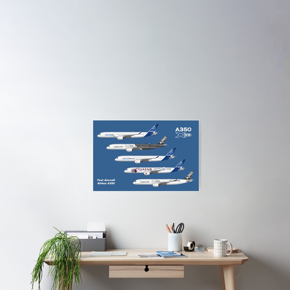 "Airbus A350 Test Aircraft Fleet Illustration" Poster for Sale by ...