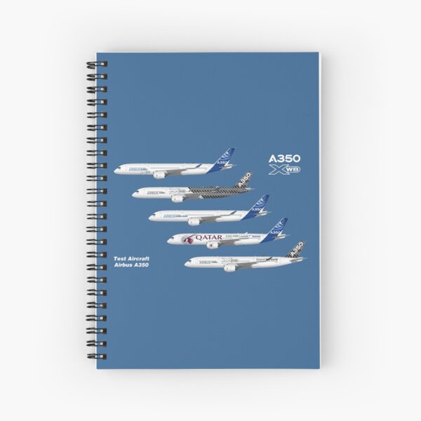"Airbus A350 Test Aircraft Fleet Illustration" Spiral Notebook by ...