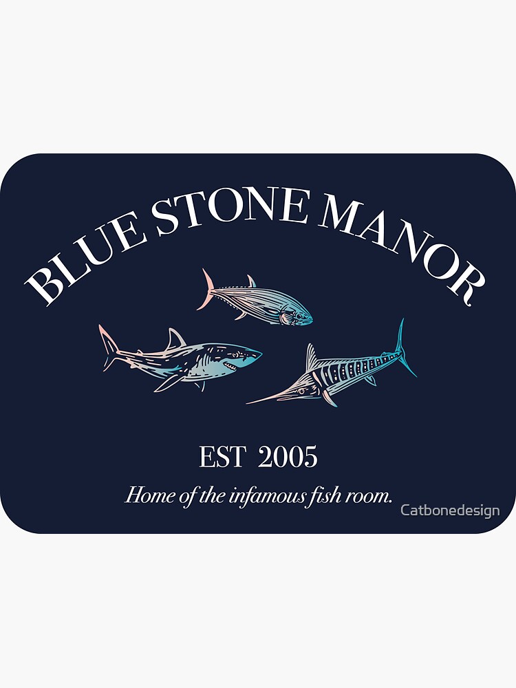 "Blue Stone Manor" Sticker by Catbonedesign | Redbubble
