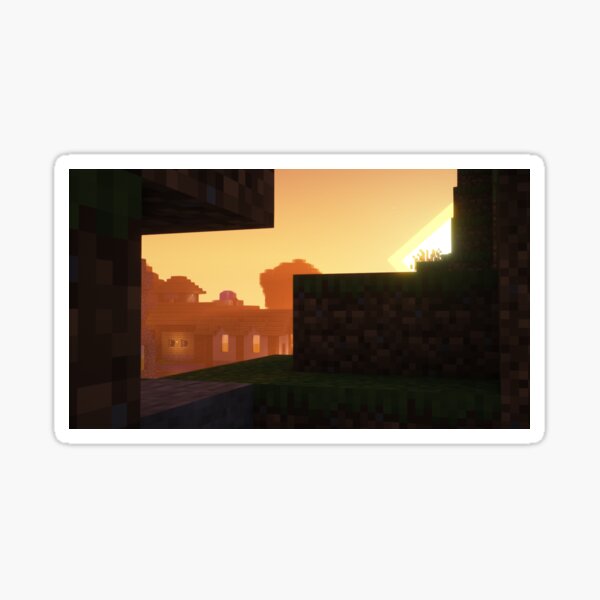 "Minecraft Villager Sunset" Sticker for Sale by cheeserbum | Redbubble