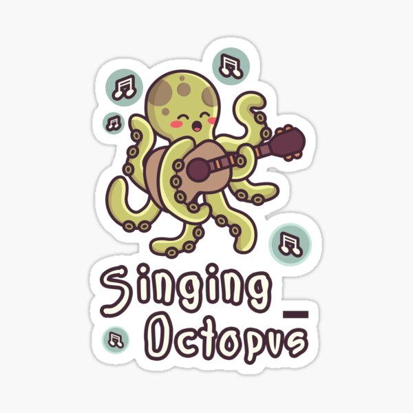 "Singing Octopus" Sticker by NNzStore | Redbubble