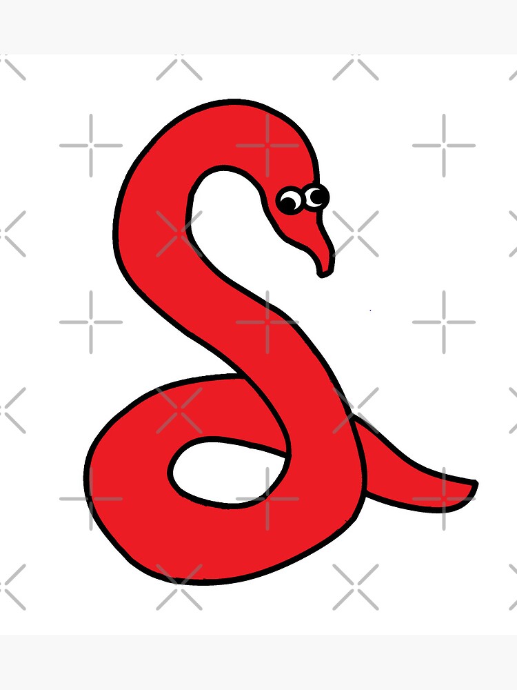"Red Worm on String Logo Design" Poster by BlueCatFish | Redbubble