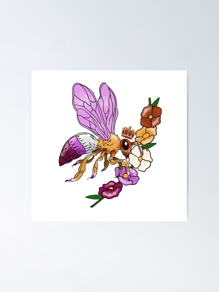 "LGBTQ+ Pride Lesbian Bee" Poster for Sale by PalesaArtStudio | Redbubble