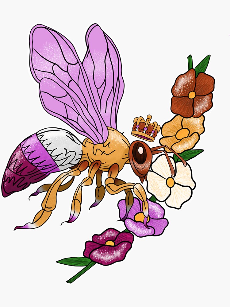 "LGBTQ+ Pride Lesbian Bee" Sticker for Sale by PalesaArtStudio | Redbubble