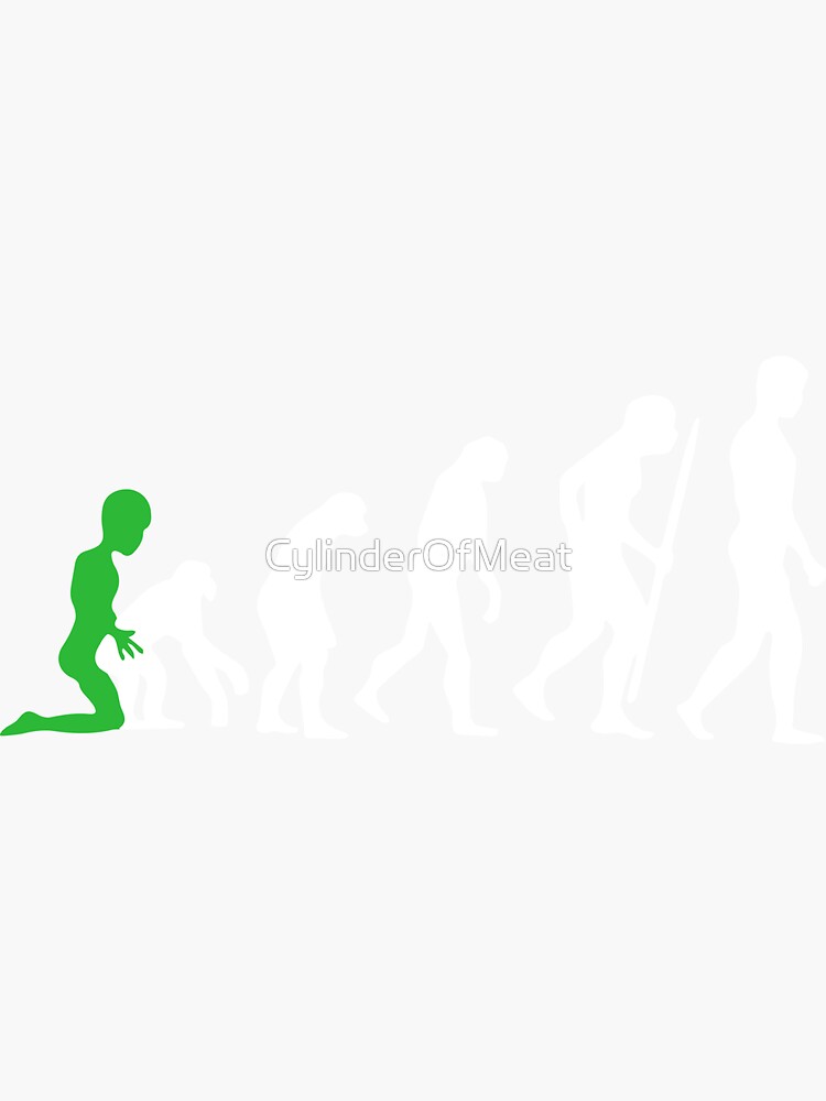 "Alien Evolution" Sticker by CylinderOfMeat | Redbubble