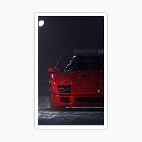 "Classic red supercar" Sticker for Sale by Aleboccalatte | Redbubble