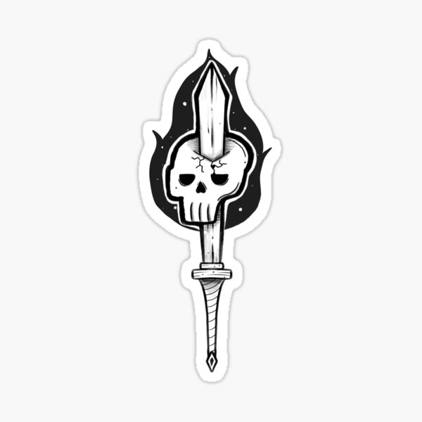 "Skull on Sword" Sticker by emmaffion | Redbubble