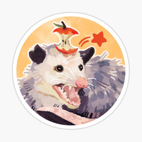 "Garbage Buddy Screaming Opossum" Sticker for Sale by steamedeggs ...