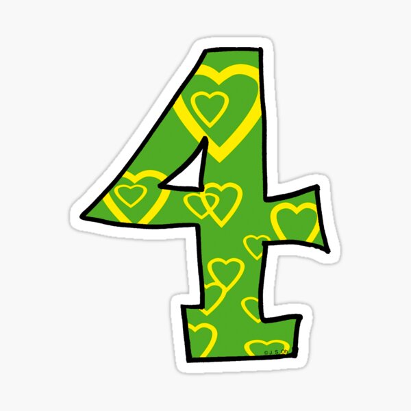 "Super number four" Sticker for Sale by CuteCartoon | Redbubble