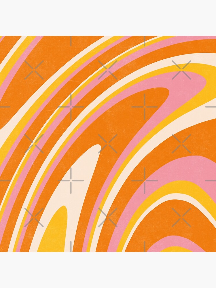 "Orange Pink Groovy Wavy Retro 70s Abstract Swirl" Poster for Sale by ...