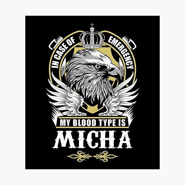 Lámina fotográfica «Camiseta con el nombre de Micha: en caso de ...