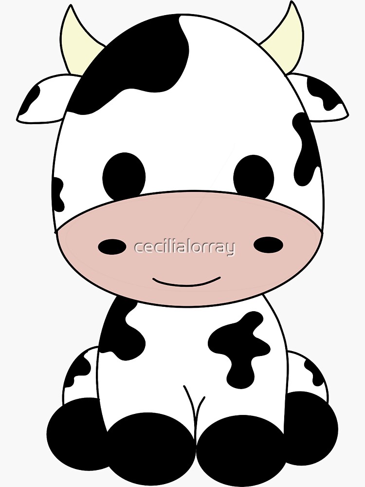 "cute baby cow" Sticker by cecilialorray | Redbubble