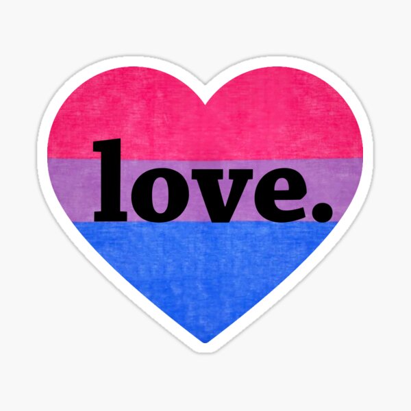 "Pride Sticker Rainbow Heart LGBT Bisexual Flag Bi Love Laptop Decal ...