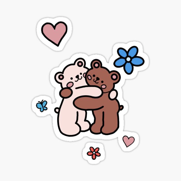 "Cute bears hugging" Sticker by KeelinX | Redbubble