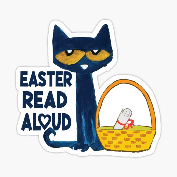 "Pete the Cat Easter Read aloud " Sticker by Bonobofy | Redbubble