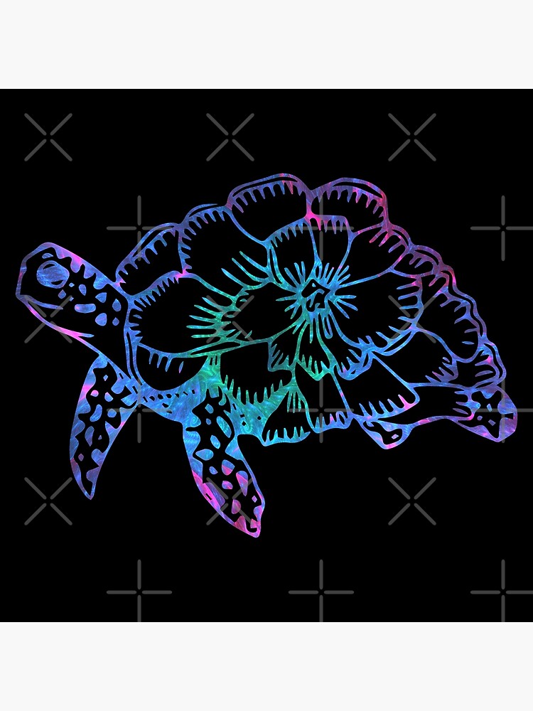 "cute little blue and purple turtle with a flower shell" Poster by Zevy ...