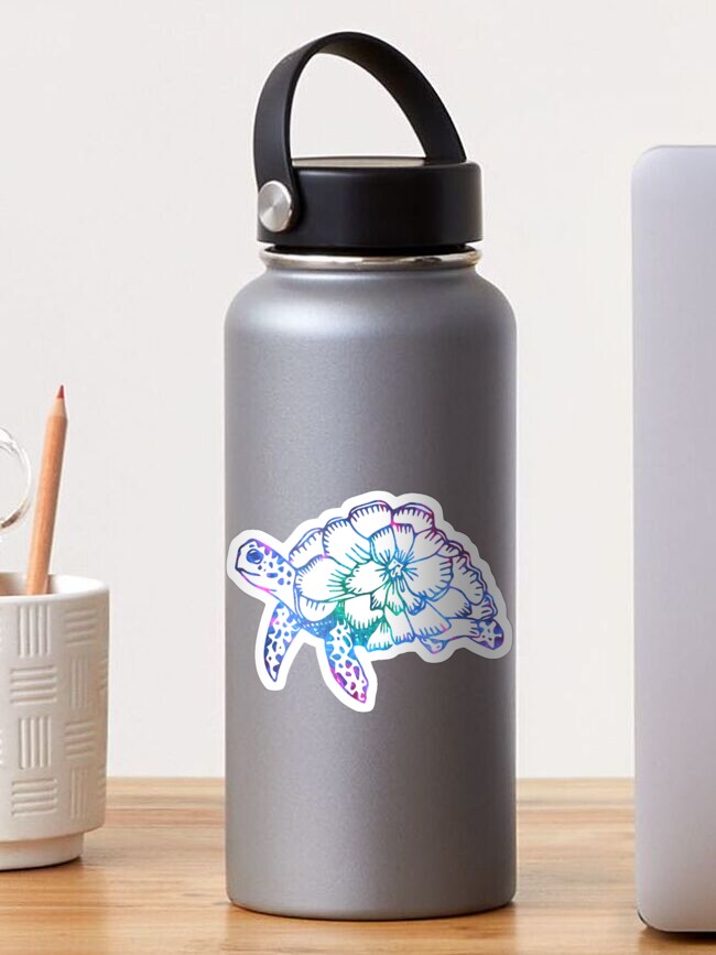 "cute little blue and purple turtle with a flower shell" Sticker for ...