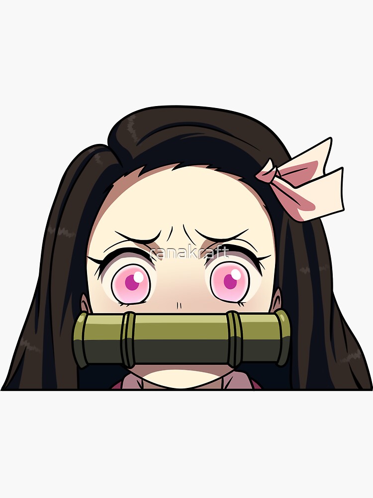 "Nezuko peeker" Sticker by ranakraft | Redbubble