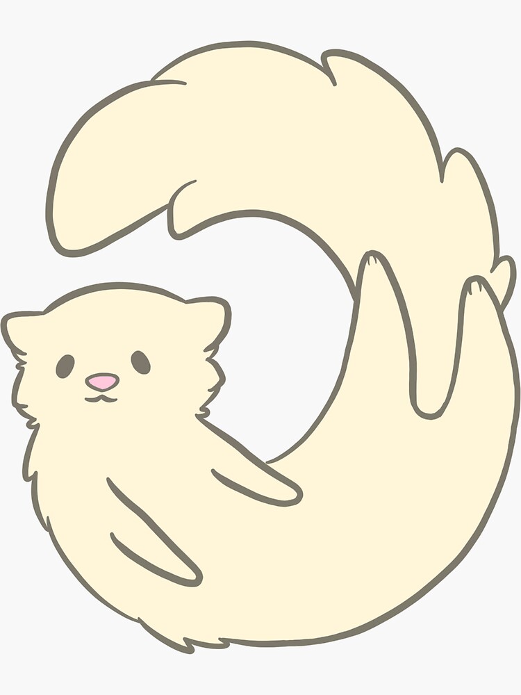 "Floppy Ferret" Sticker for Sale by PinkBunnyFluff | Redbubble