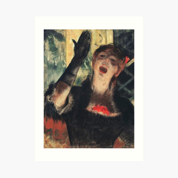 "Edgar Degas Vintage Oil Painting Singer Ballerina Dancing Dancer Opera ...