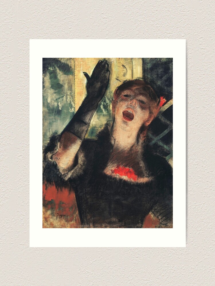 "Edgar Degas Vintage Oil Painting Singer Ballerina Dancing Dancer Opera ...