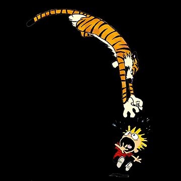 "hobbes pouncing on Calvin " Sticker for Sale by Whitetailcrafts ...