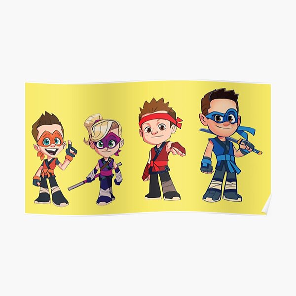 "Ninja Kidz, Cartoon Ninjaz" Poster for Sale by smkidokid | Redbubble