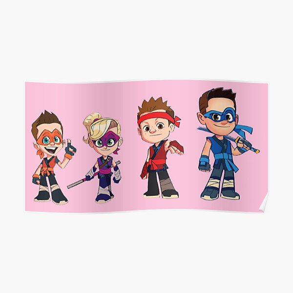 "Ninja Kidz, Cartoon Ninjaz" Poster for Sale by smkidokid | Redbubble