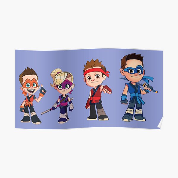 "Ninja Kidz, Cartoon Ninjaz" Poster for Sale by smkidokid | Redbubble
