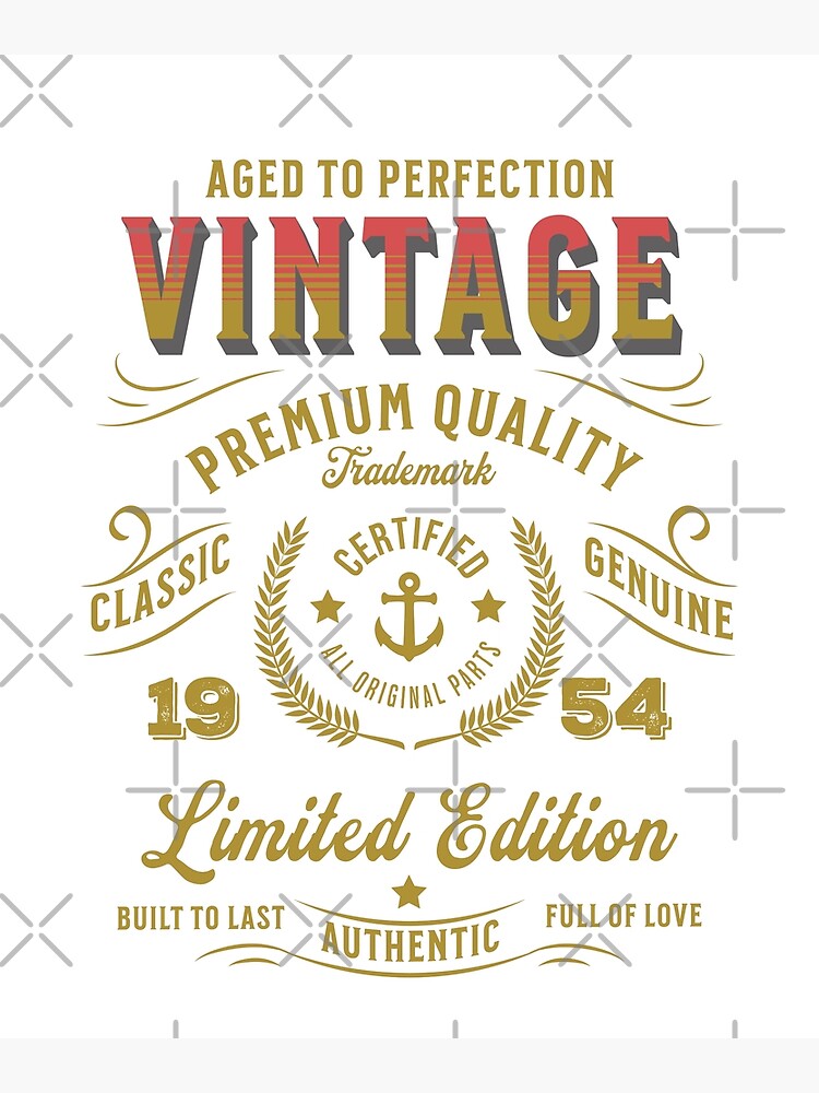 Vintage 1954 Aged To Perfection Limited Edition Poster For Sale